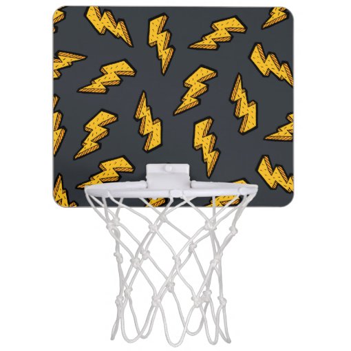 Lightning Pattern Mini Basketball Hoop | Zazzle