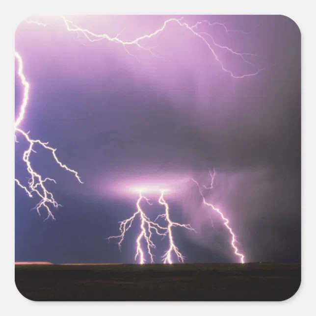 Lightning. Square Sticker | Zazzle