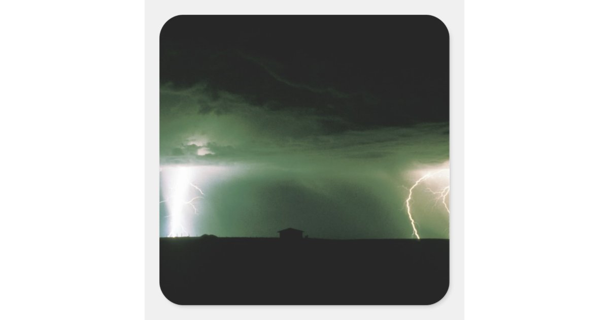 Lightning. Square Sticker | Zazzle