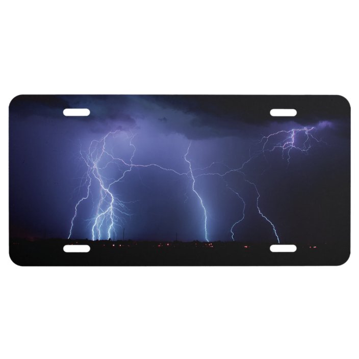 Lightning Strike 3 License Plate | Zazzle.com