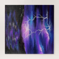 Lightning Strike At Night Over A River - Drawing Jigsaw Puzzle | Zazzle