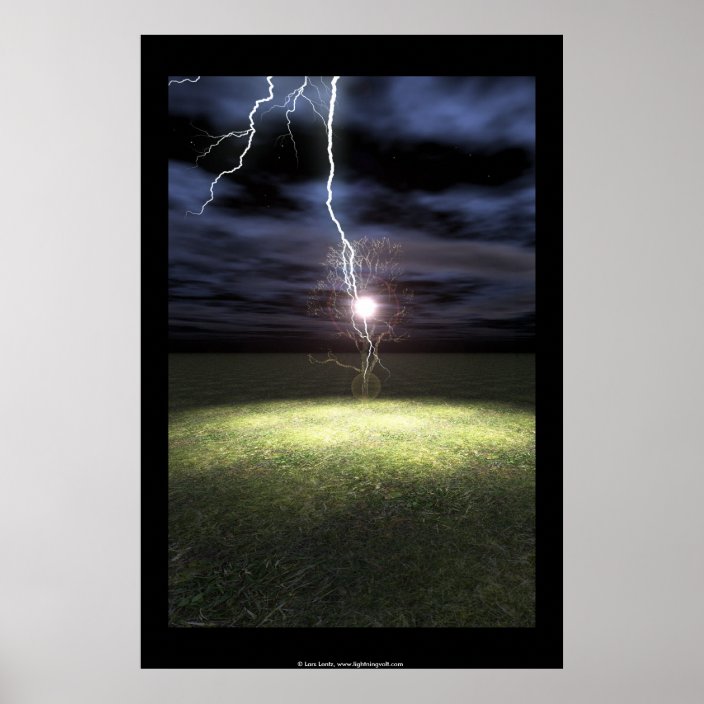 Lightning Strikes a Tree Poster | Zazzle.com