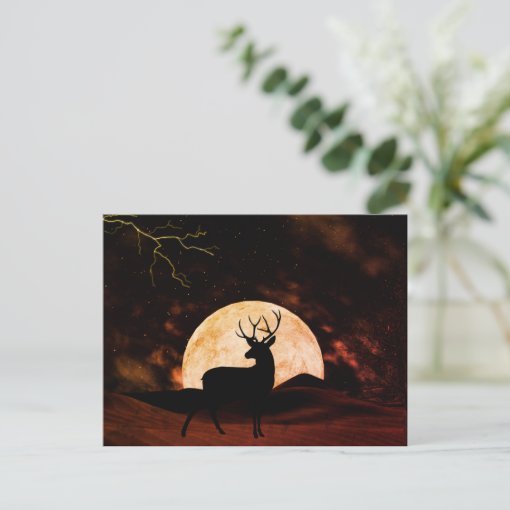 Lightning, Thunder and Buck Full Moon Postcard | Zazzle