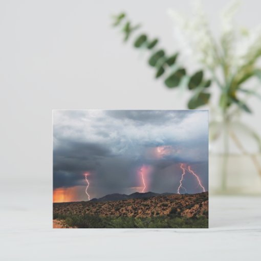 Lightning triple strike. postcard | Zazzle