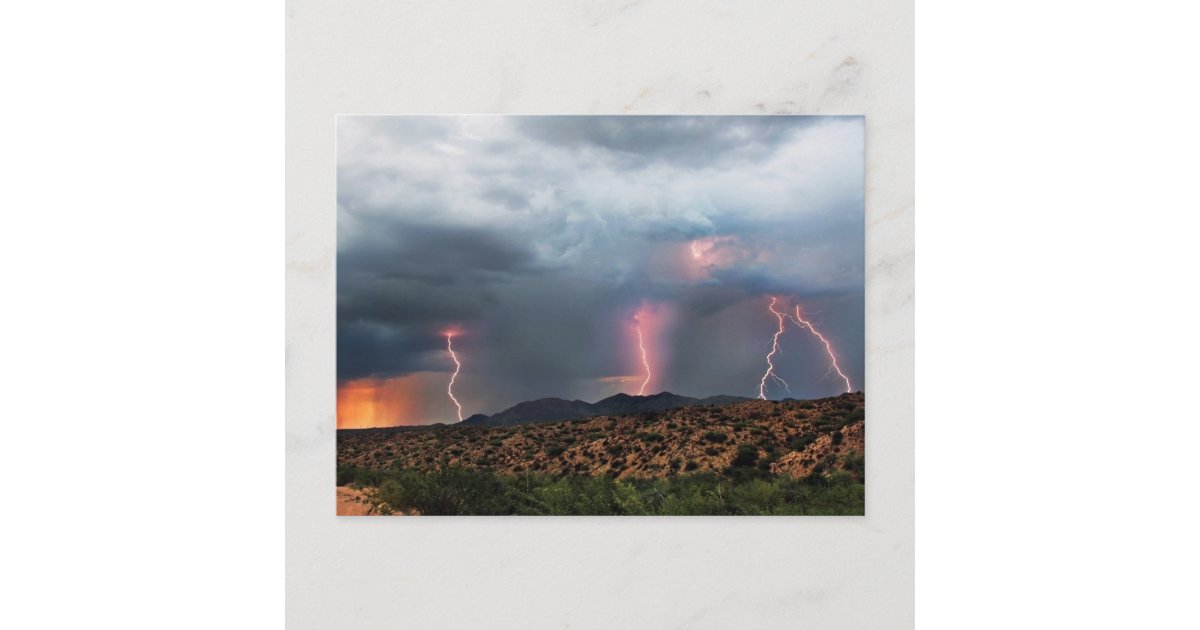 Lightning triple strike. postcard | Zazzle