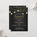 Lights and Gold Elegant Script Farewell Party Invitation | Zazzle