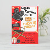 Lights Camera Action Birthday Invitation Card | Zazzle
