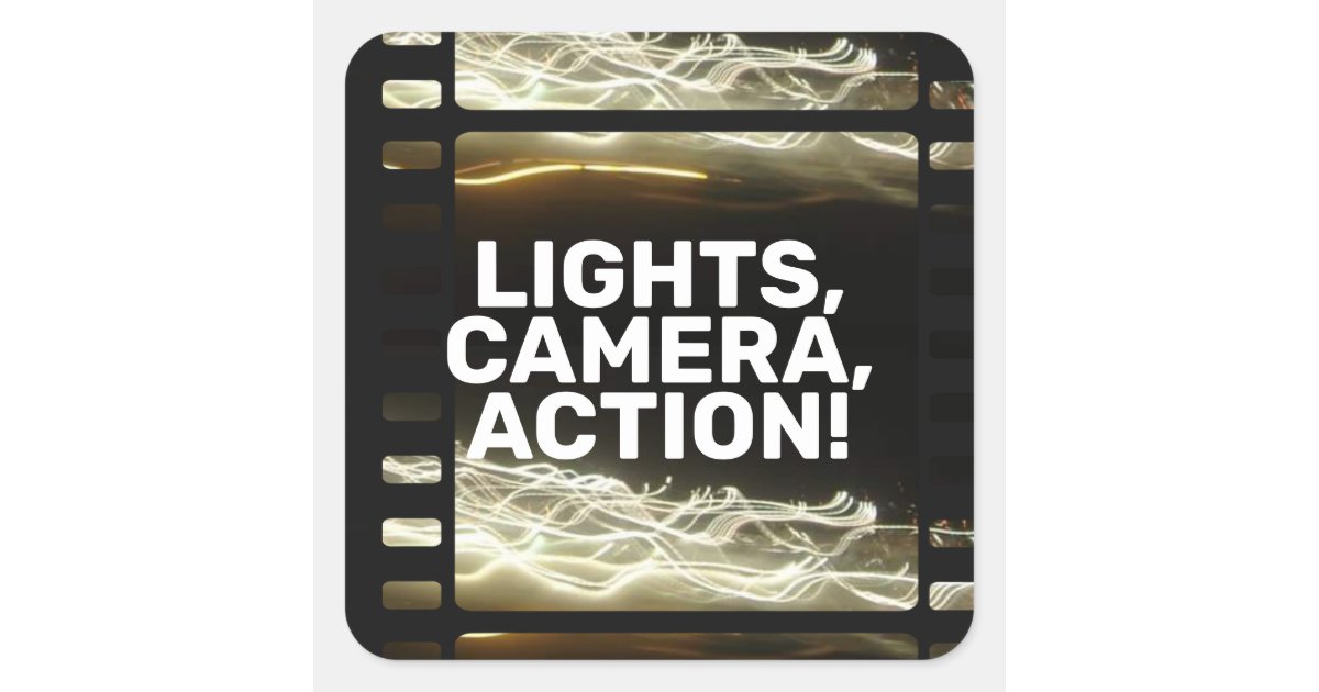 LIGHTS, CAMERA, ACTION! Classic Round Sticker | Zazzle
