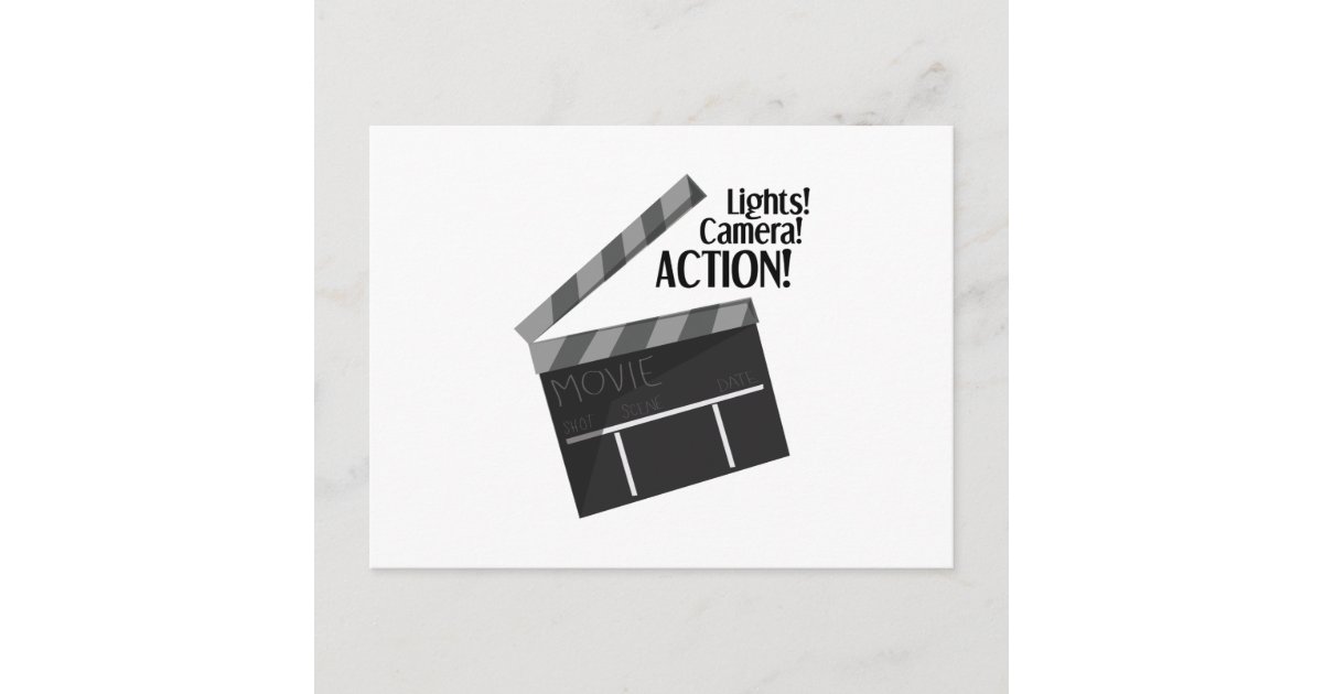 Lights Camera Action Postcard | Zazzle