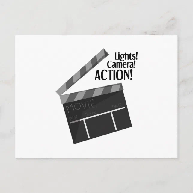 Lights Camera Action Postcard | Zazzle