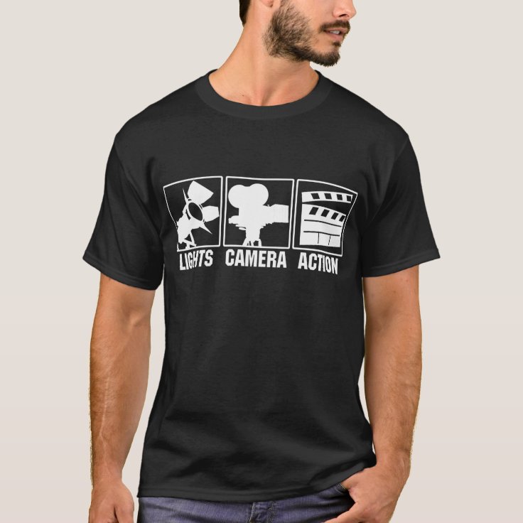 Lights, Camera, Action T-Shirt | Zazzle