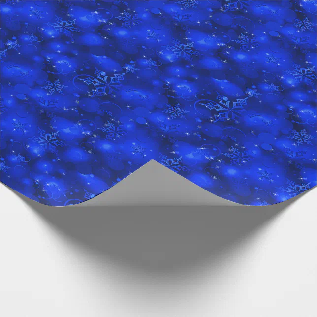 Lights & Snowflakes, Blue - Christmas Wrapping Paper | Zazzle