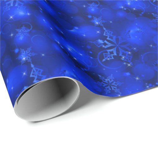 Lights & Snowflakes, Blue - Christmas Wrapping Paper | Zazzle