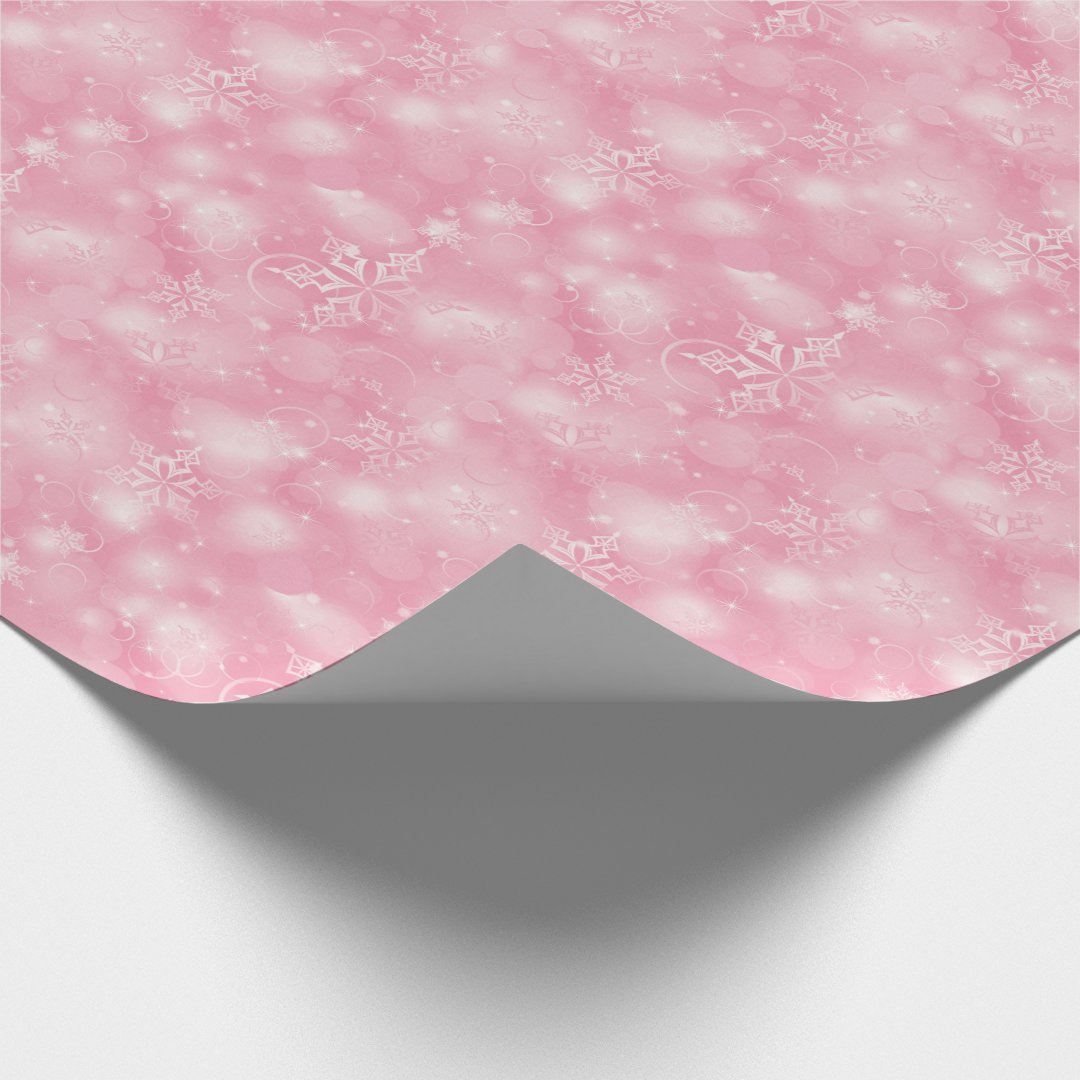 Lights & Snowflakes, Pink - Christmas Wrapping Paper | Zazzle