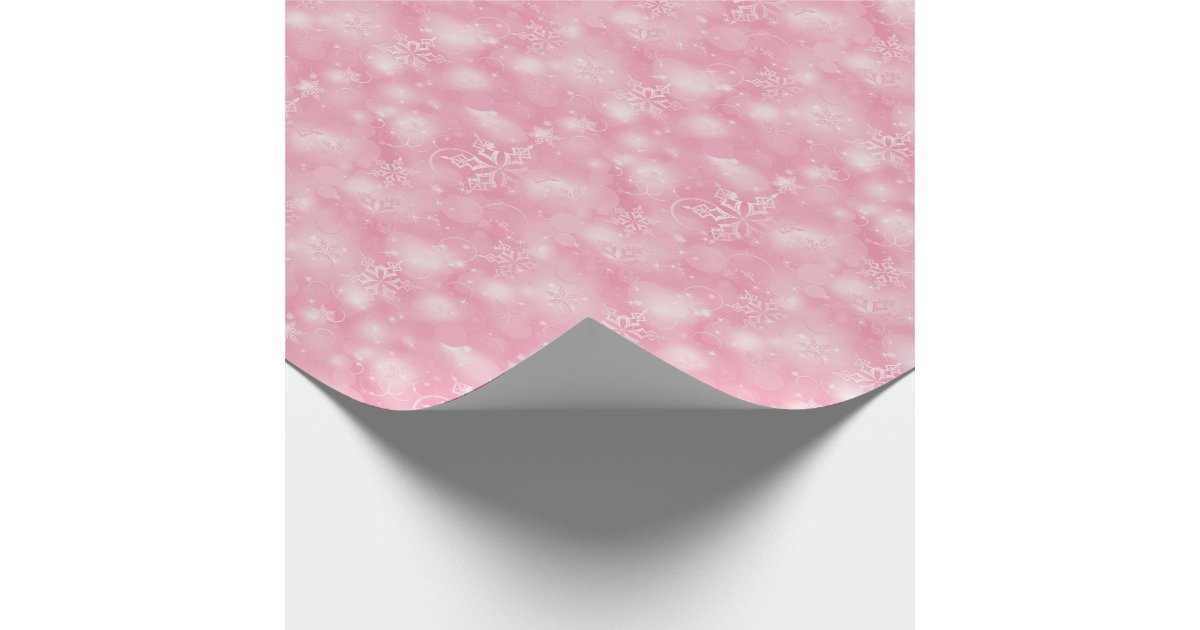 Lights & Snowflakes, Pink - Christmas Wrapping Paper | Zazzle
