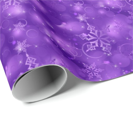 Lights & Snowflakes, Purple - Christmas Wrapping Paper | Zazzle