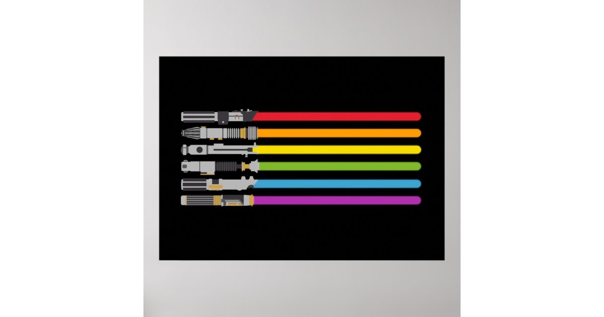 Lightsaber Rainbow Poster | Zazzle