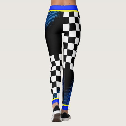 Like a Boss Checkers & Dot Pattern on YOUR Col Leggings | Zazzle