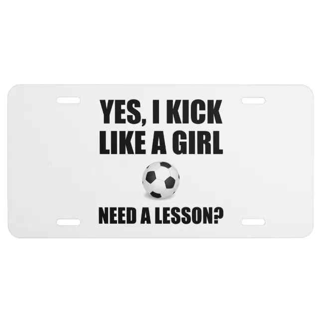 Like A Girl Soccer License Plate | Zazzle