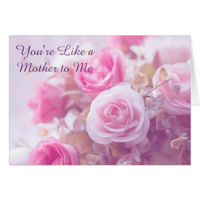 Like a Mother Pink Roses Mother's Day Card | Zazzle