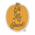 Like Oh My Gourd Fall Pumpkin Cartoon Art Sticker | Zazzle