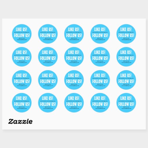 Like us Follow us custom Social Media sticker | Zazzle