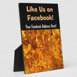 Like Us on Facebook sign Counter Plaque Leaves | Zazzle