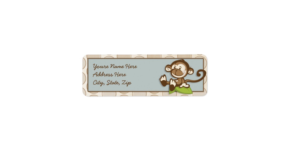 Lil Cute Monkey Address Labels | Zazzle
