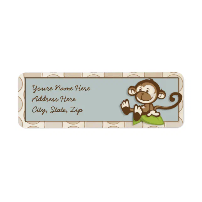 Lil Cute Monkey Address Labels | Zazzle