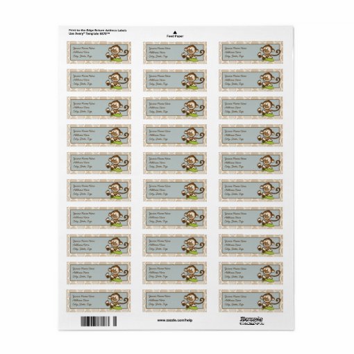 Lil Cute Monkey Address Labels | Zazzle