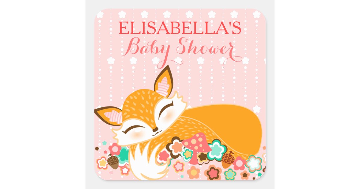 Lil Foxie Cub - Cute Baby Girl Fox Custom Stickers | Zazzle
