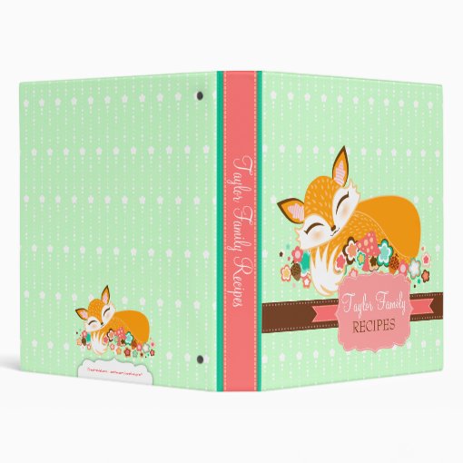 Lil Foxie Cub - Cute Sleepy Fox Custom Binder | Zazzle