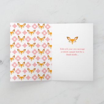 Lil Foxie - Pink "Foxy Lady" Custom Greeting Card | Zazzle