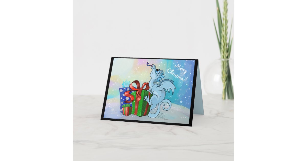 lil Snowflake Dragon~Merry Christmas Holiday Cards | Zazzle