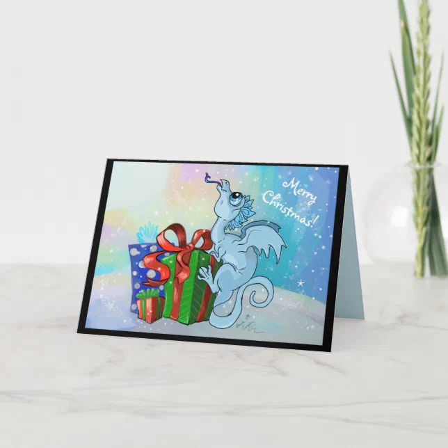 lil Snowflake Dragon~Merry Christmas Holiday Cards | Zazzle