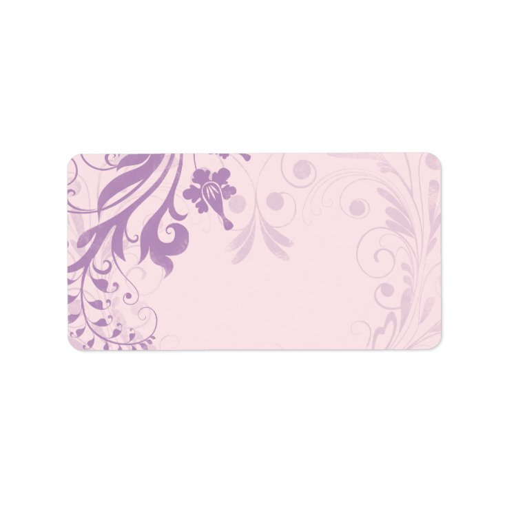 Lilac Blush Floral Wedding Blank Address Label | Zazzle