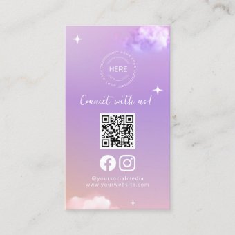 Lilac Connect With Us Social Media QR Code Business Card | Zazzle