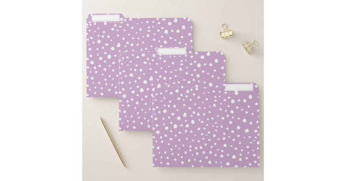 Lilac Dalmatian Spots, Dalmatian Dots, Dotted File Folder | Zazzle