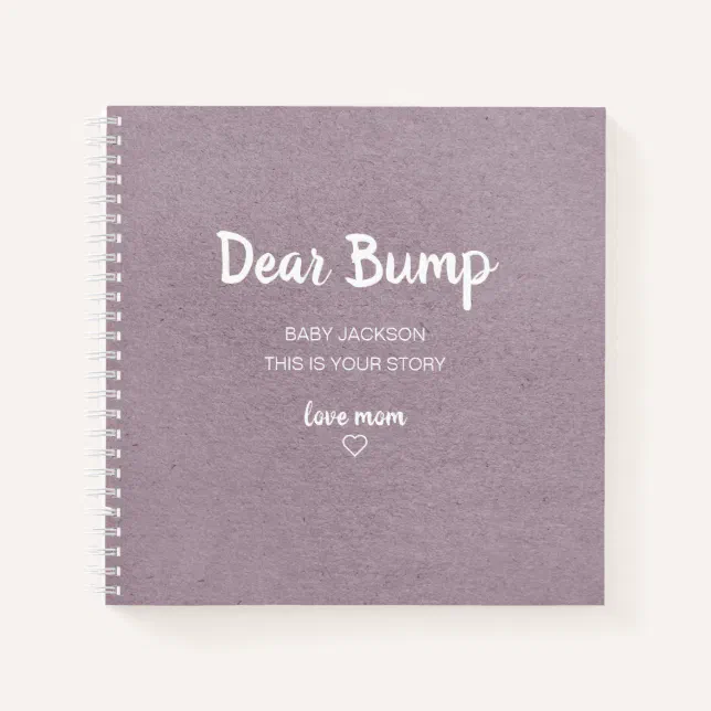 Lilac Dear Bump Keepsake Pregnancy Journal | Zazzle