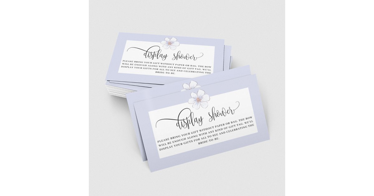Lilac Floral Display Shower Bridal Shower Enclosure Card | Zazzle