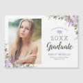 Lilac Floral Graduation Photo Announcement Magnet | Zazzle