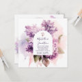 Lilac Floral Photo Bible Verse Christian Wedding Invitation | Zazzle