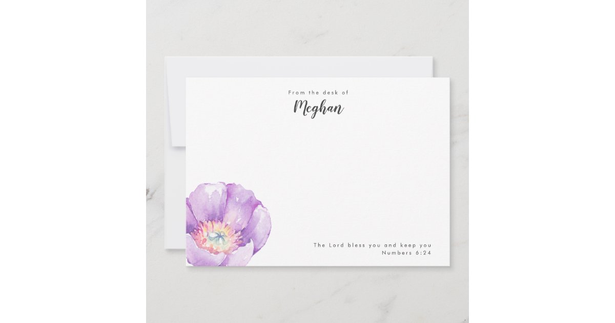 Lilac Flower Personalized Scripture Note Card | Zazzle