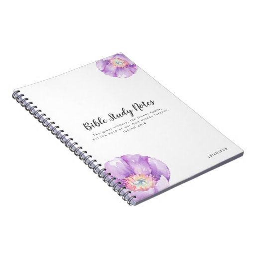 Lilac Flowers Personalized Bible Study Notebook | Zazzle