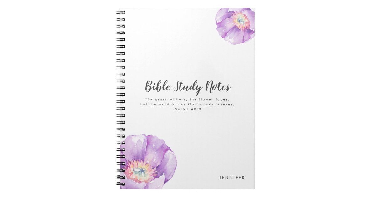 Lilac Flowers Personalized Bible Study Notebook | Zazzle