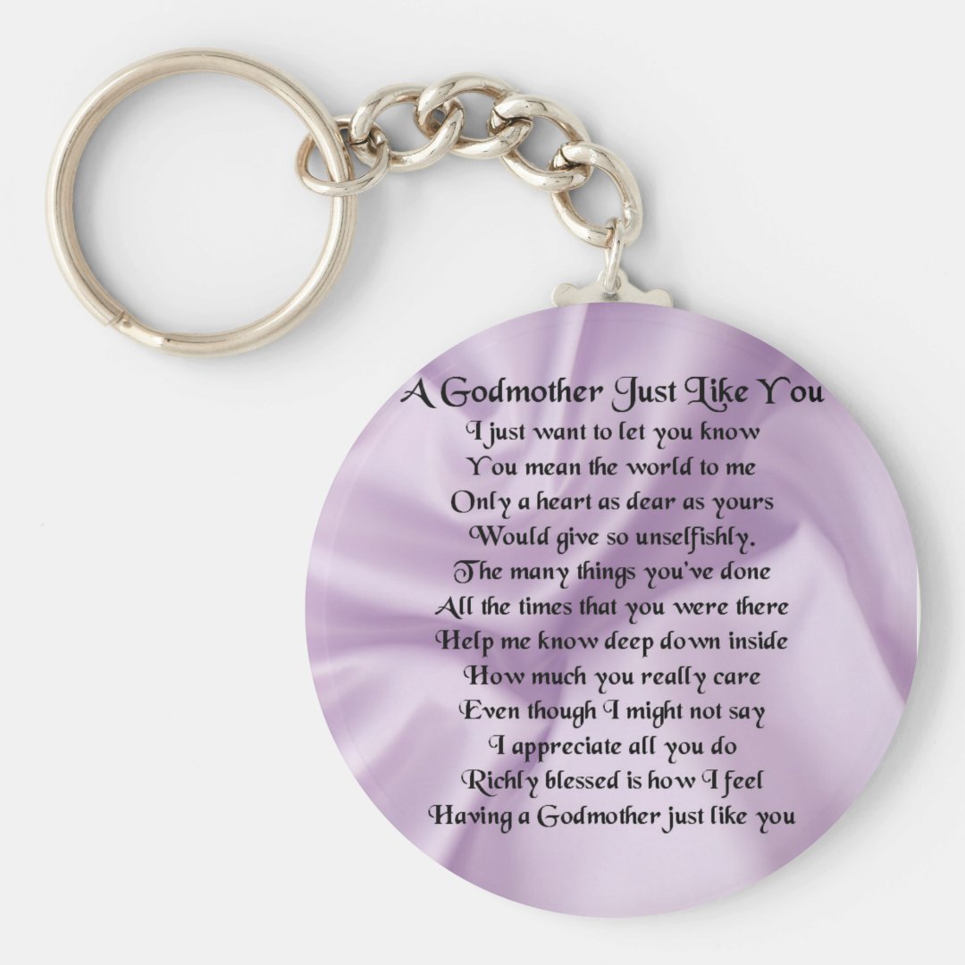 Lilac Godmother Poem Keychain | Zazzle