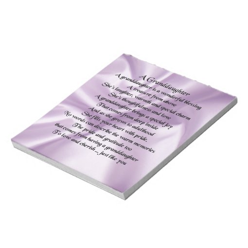 lilac Granddaughter Poem Notepad | Zazzle