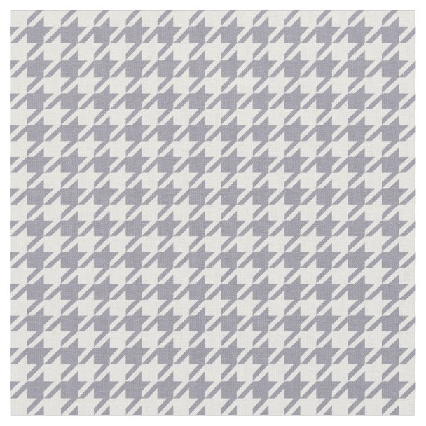 Gray White Houndstooth Pattern Fabric | Zazzle