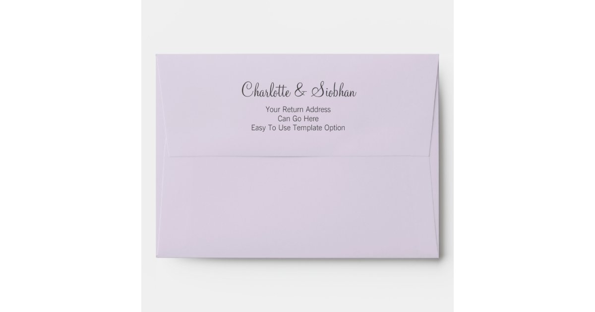 Lilac Grey Plain (Return Address On Back) Envelope | Zazzle