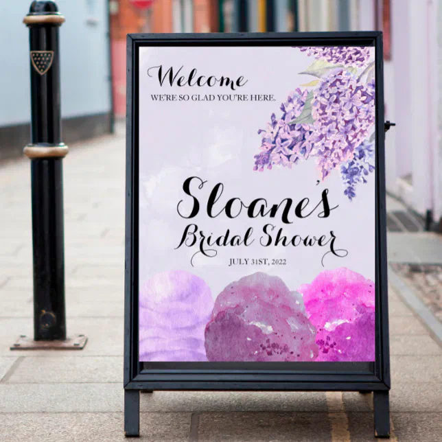 Lilac Ice Cream Social Bridal Shower Welcome Sign | Zazzle